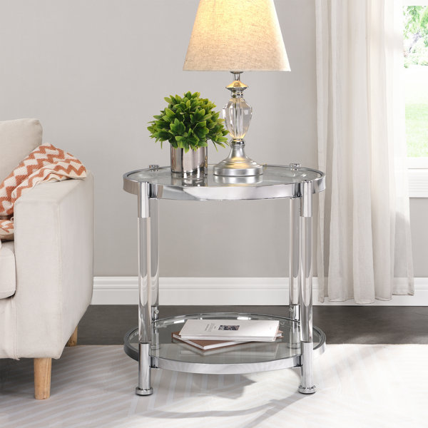 Mercer41 Gezinus 22.25'' Tall Glass End Table | Wayfair